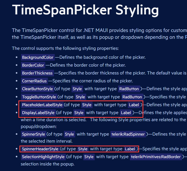 Font Size And Text Color For Rad Controls In Ui For Net Maui Telerik