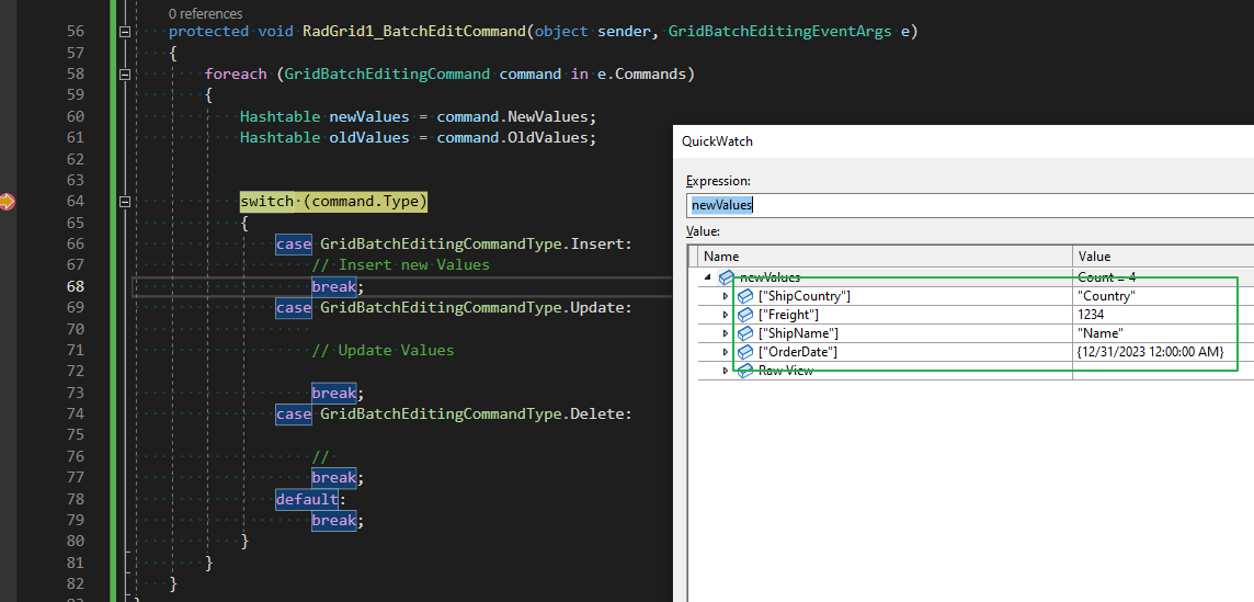 Batch Edit Insert New Values Are Empty With Commanditemtemplate In Ui For Aspnet Ajax