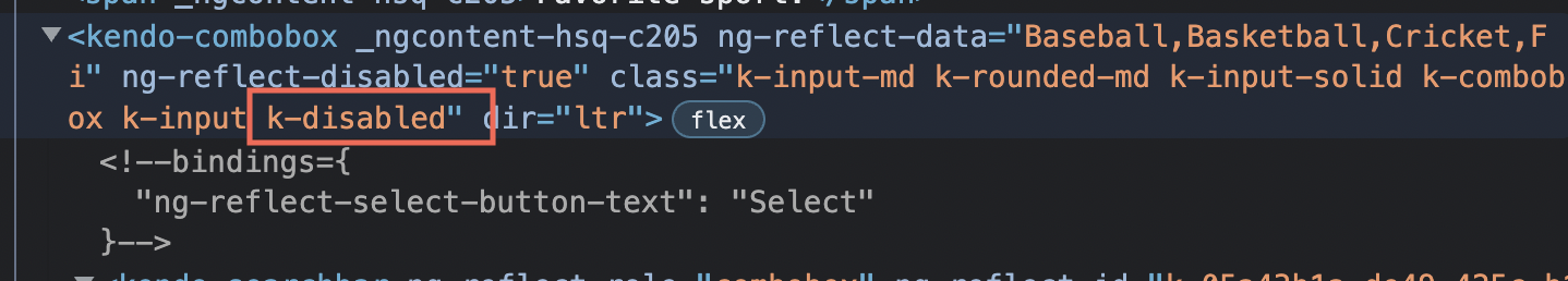 Disable the combo box in Kendo UI for Angular | Telerik Forums