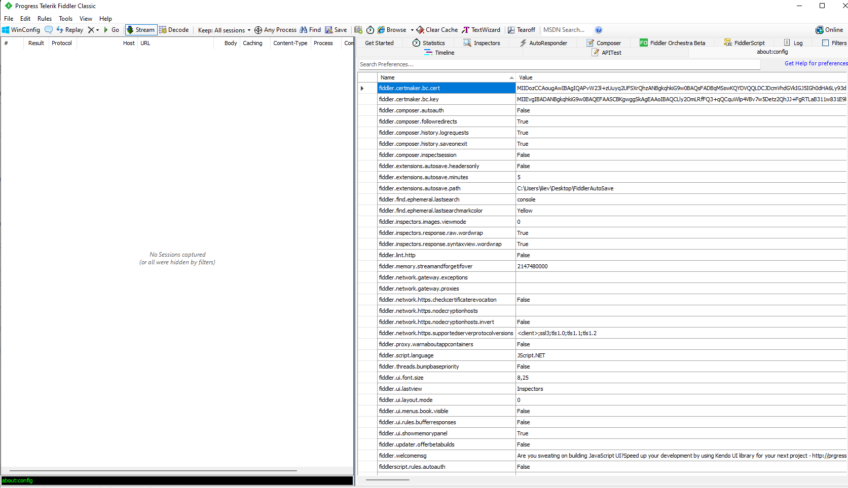 Documentation of all available preferences in Fiddler | Telerik Forums