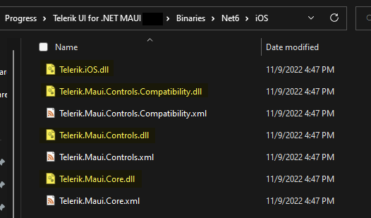 Is "Telerik UI for .NET MAUI" is supportable for .Net6 IOS (Native Projects - SDK style projects ...