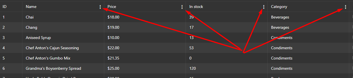 Grid kendo react - How to change column menu icon (The three points) in ... Grid kendo react - How to change column menu icon (The three points) in ...