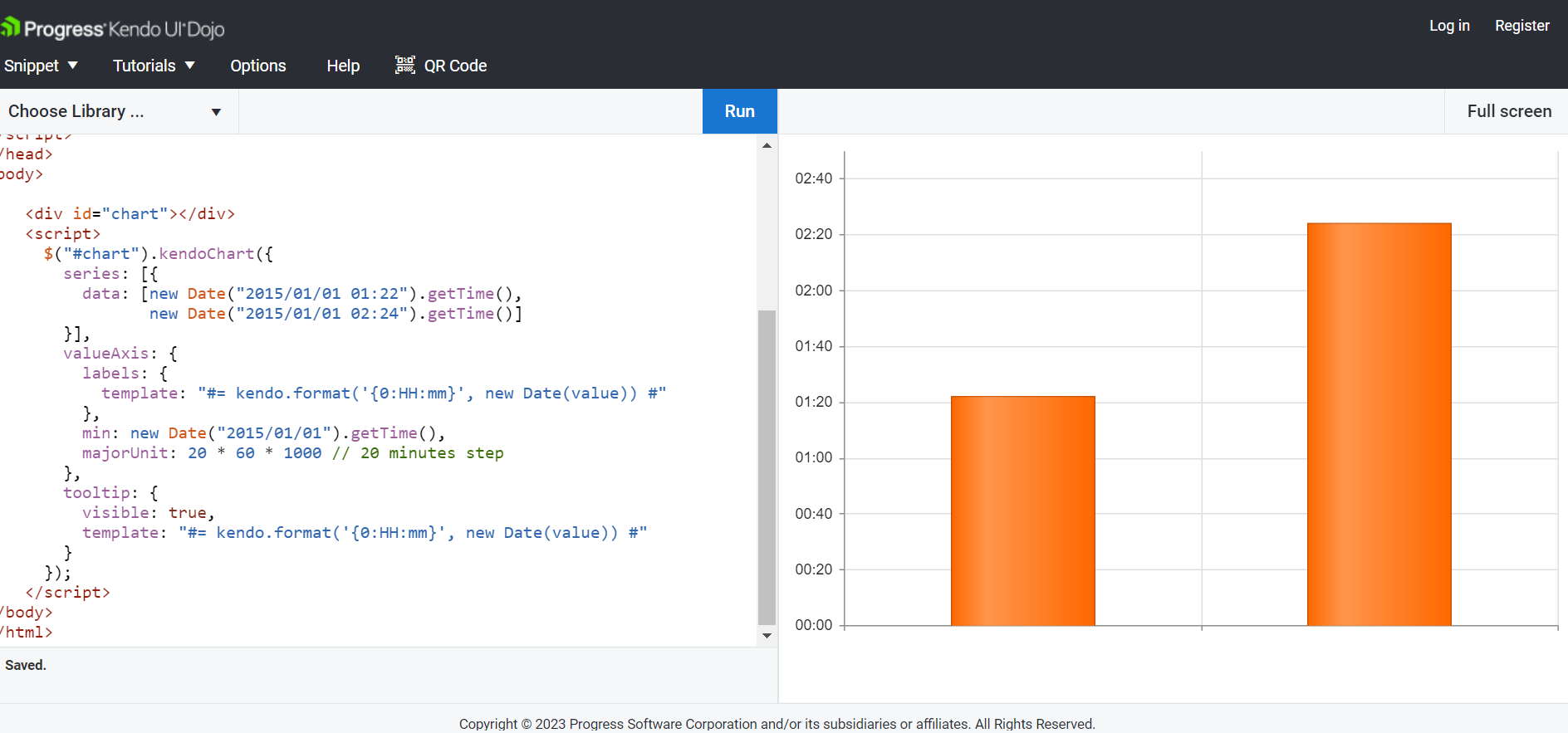 Need Source code Below Format Kendo Chart with in the Angular Support in Kendo UI for jQuery ...