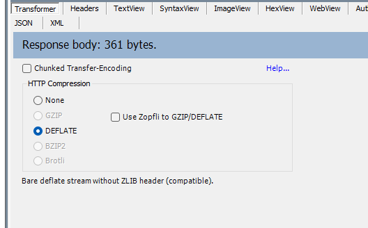 How To Decode A Websocket Payload Message Which Is In Binary And Uses Zlib Encoding In Fiddler