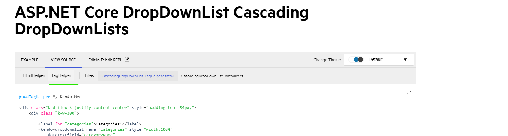 Getting Cascading Dropdownlist Working With Razorpages In Ui For Aspnet Core Telerik Forums