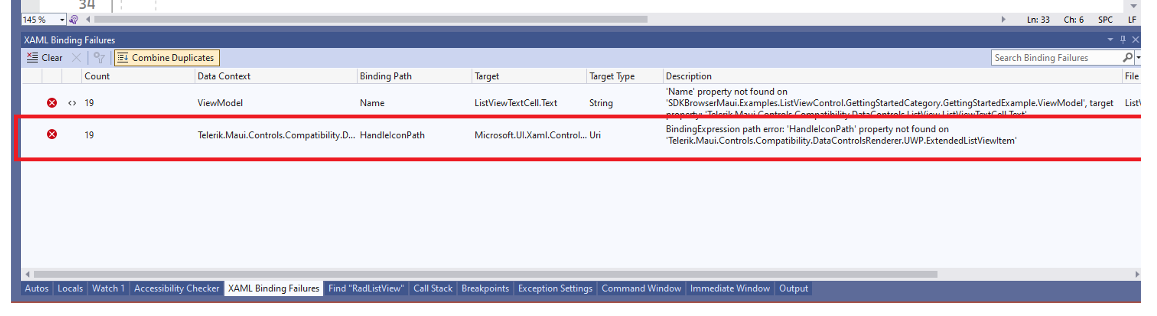 Binding errors for RadListView in UI for .NET MAUI | Telerik Forums Binding errors for RadListView in UI for .NET MAUI | Telerik Forums