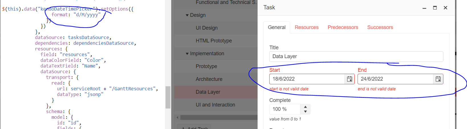 How to remove time from Date fields in Task Popup of Kendo jQuery Gantt in Kendo UI for jQuery ...