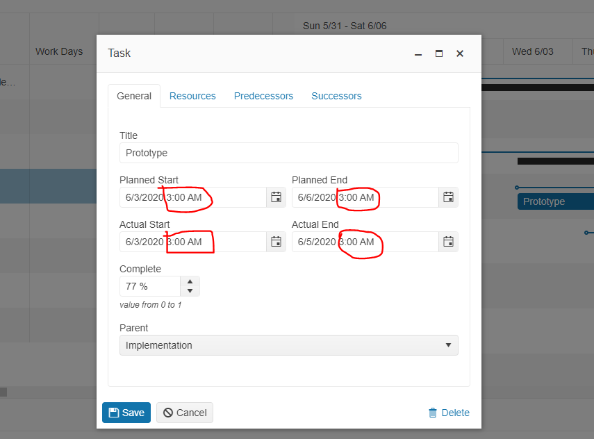 How To Remove Time From Date Fields In Task Popup Of Kendo Jquery Gantt In Kendo Ui For Jquery
