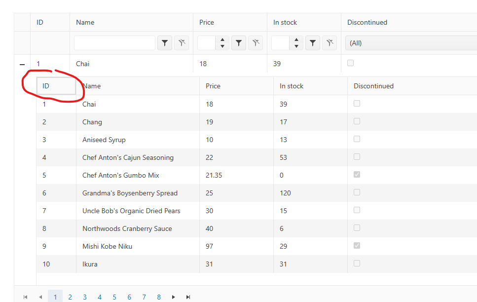 A11y - tab stops-unstable selection of embedded tables. If I open row, it jumps to the table ...