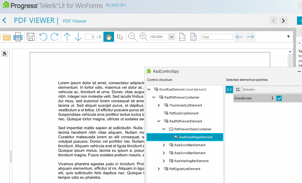 Need Help Correcting Top Margin And Border For Pdfviewer In Ui For Winforms Telerik Forums