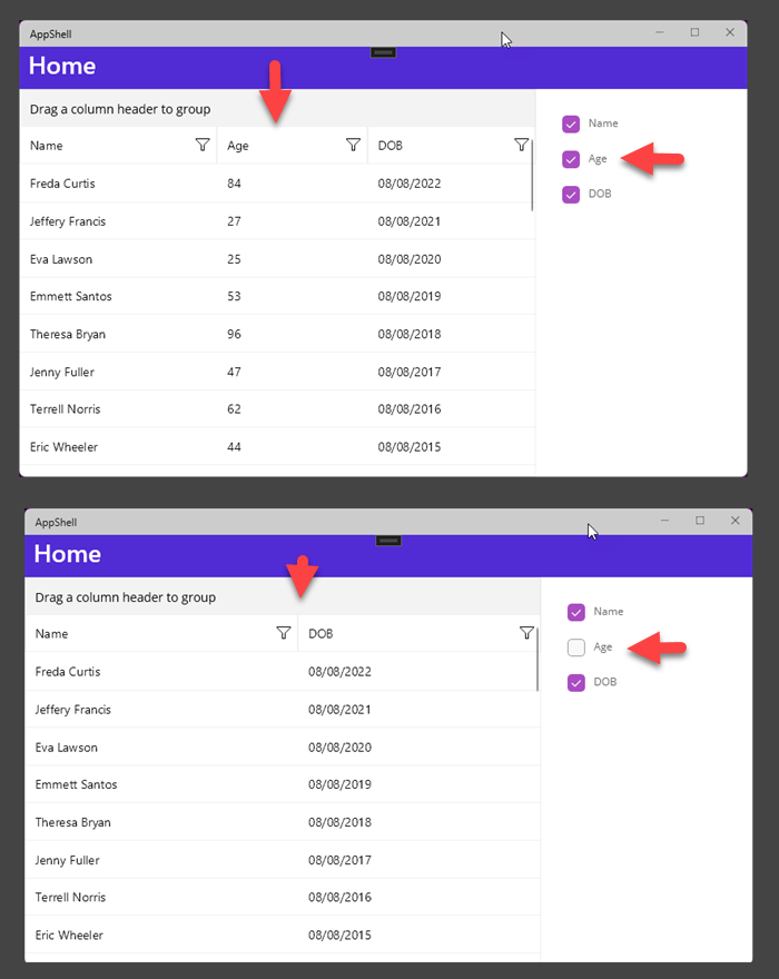 Column Chooser for the MAUI data grid? in UI for .NET MAUI | Telerik Forums