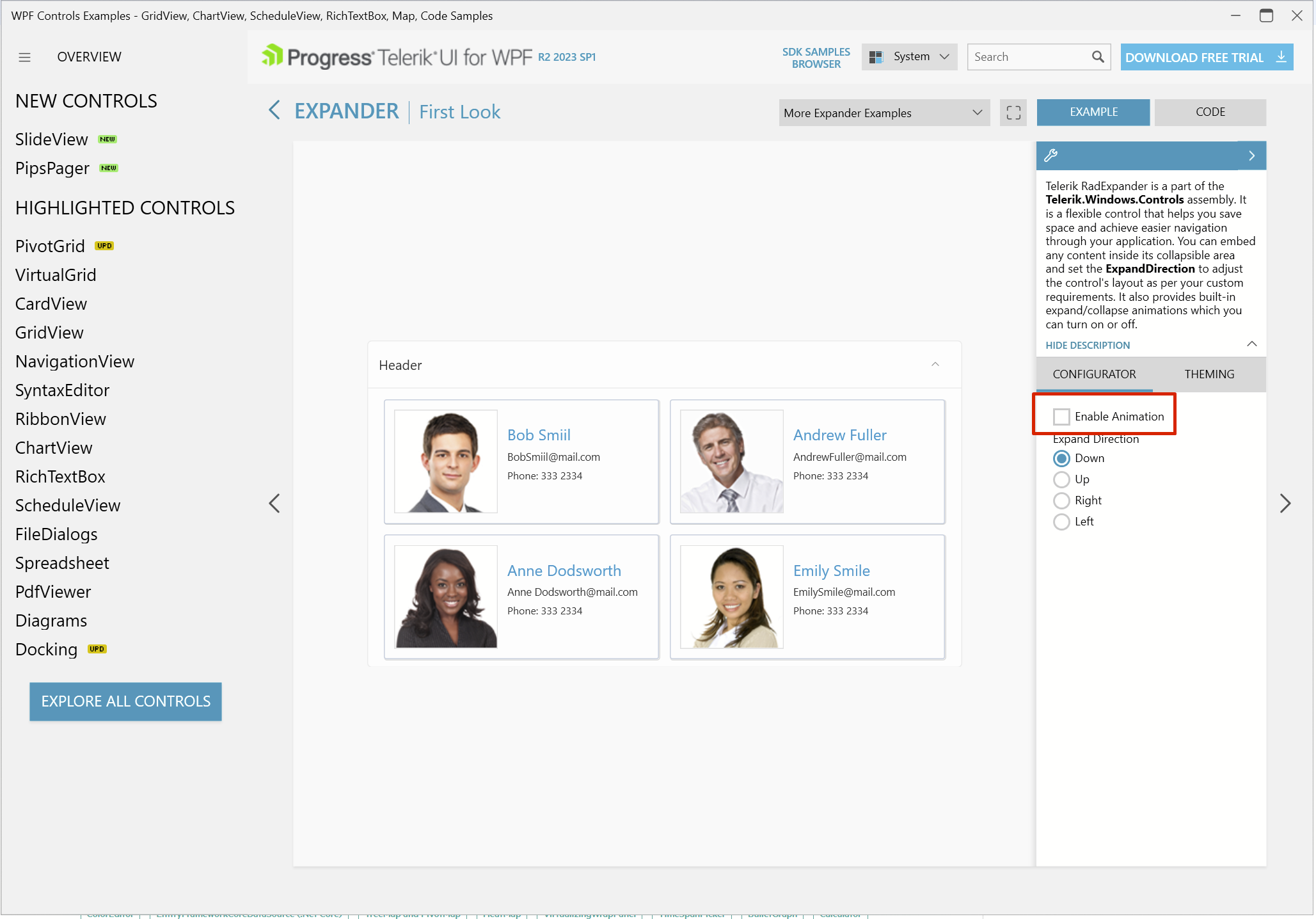 RadExpander animation with Windows11 theme in UI for WPF | Telerik Forums