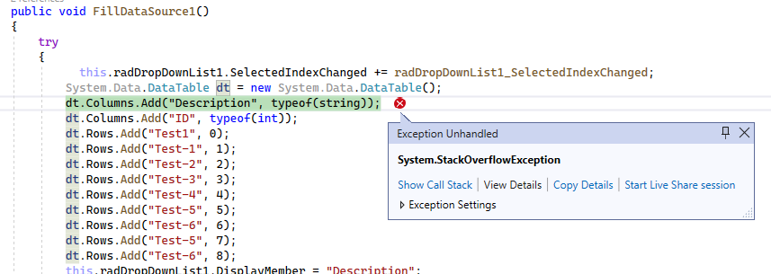 Telerick version 2023.1.314 RadDropDownList controls throwing ...