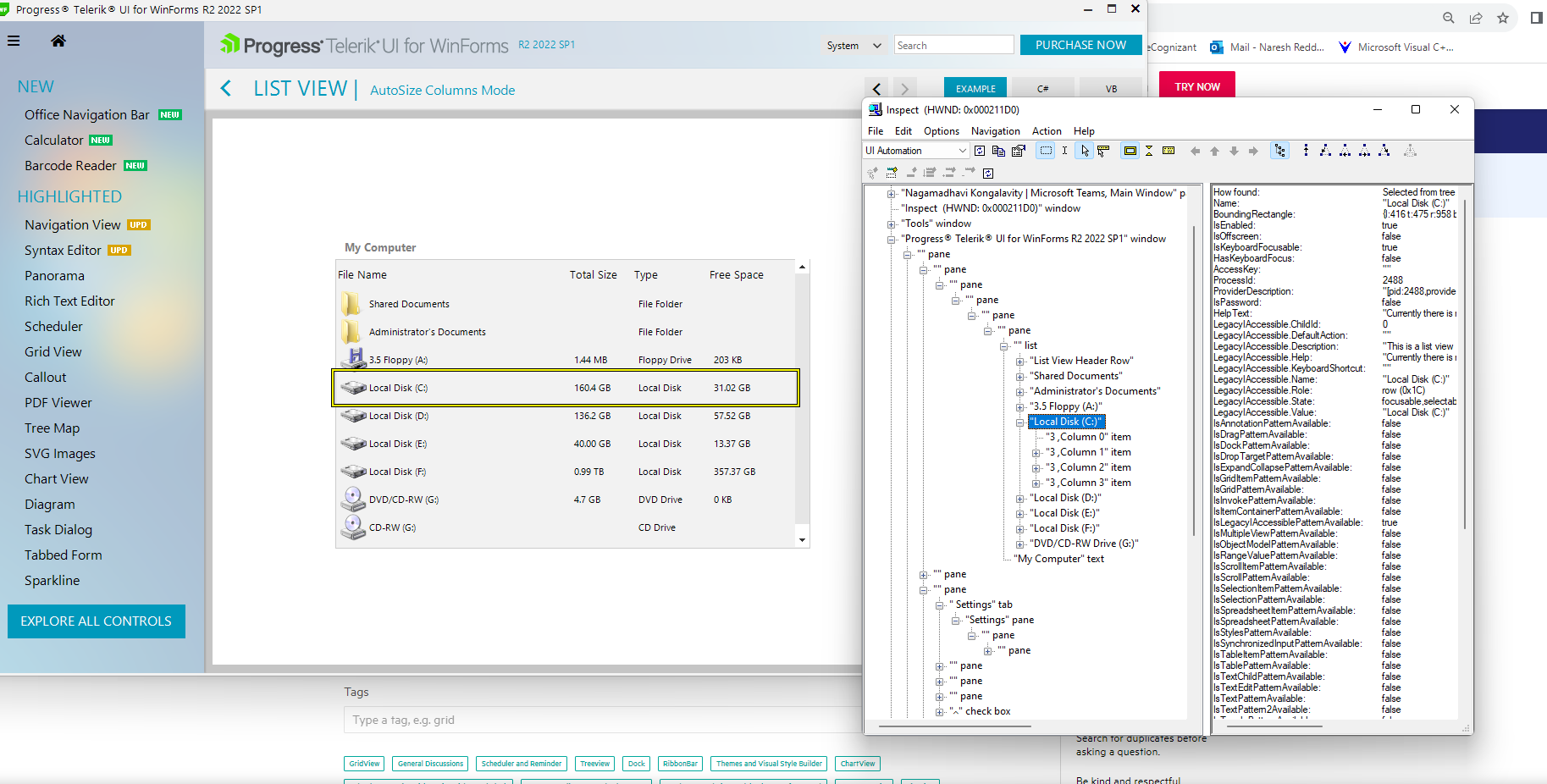 Not able to identify Automation ID inside Radlistview each cell in UI for WinForms | Telerik Forums