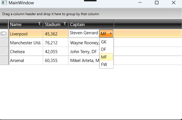 How To Add Editors Eg Combobox In Cell Based On Condition In Radgridview In Ui For Wpf