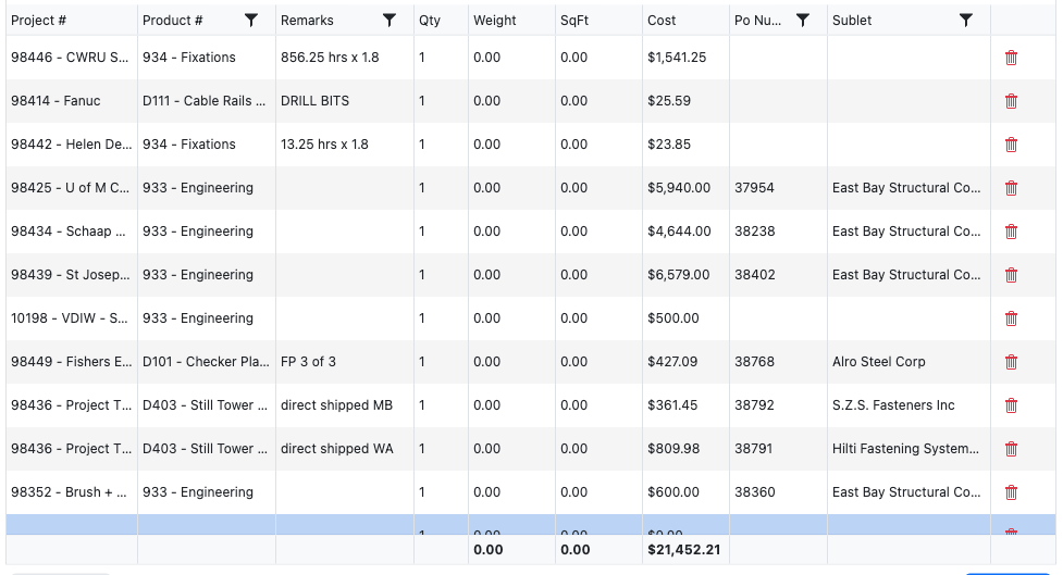 Grid In Cell Edit Row Selection And End Of List New Entry Focus In Ui