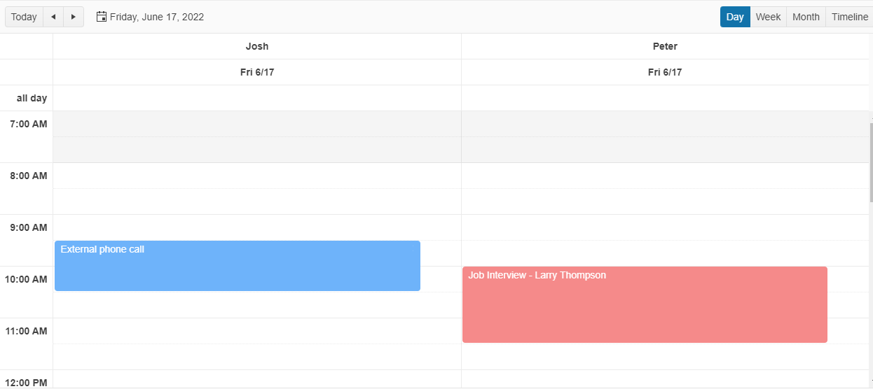 Scheduler Ti Display Multiple Users Next To Each Other For One Day In Ui For Aspnet Mvc 