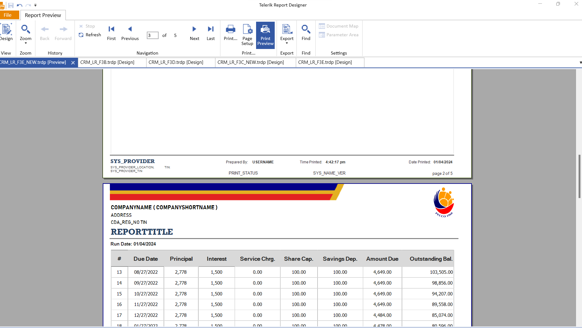 TABLE ROWS problem when printing view, in Report Server | Telerik Forums