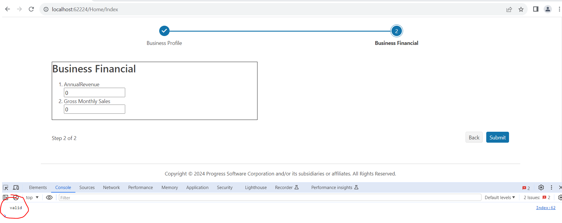 Using Wizard - how do you validate a form when step includes partial view. in UI for ASP.NET MVC ...