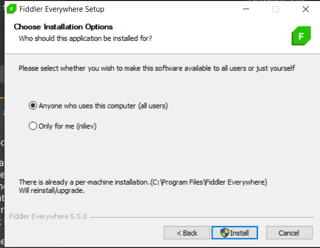 Fiddler Classic, Windows 11 - Install not creating Start Menu shortcut or entry in machine ...