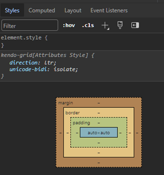 Css In Dev Tools Is Empty For Kendo Ui For Angular Components In Kendo Ui For Angular Telerik