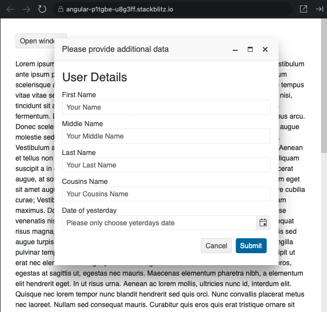 Opening a date picker in a window causes the window to jump in Safari in Kendo UI for Angular ...