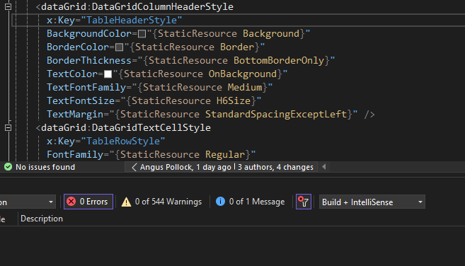 DataGridColumnHeaderStyle won't let me use DynamicResource bindings in UI for .NET MAUI ...