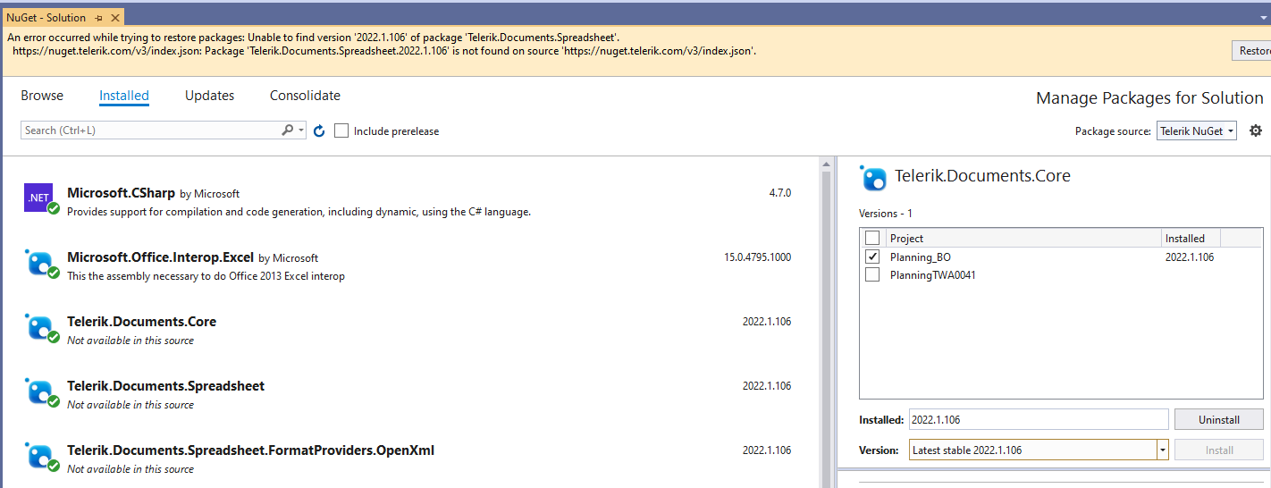 Error When Build Project Nuget Package Restore Failed In Ui For Aspnet Ajax Telerik Forums