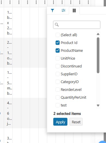 Use Tabbed Column Menu when filter meet issue in KendoReact | Telerik Forums