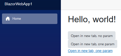 Open page in new tab, weird page behavior in UI for Blazor | Telerik Forums