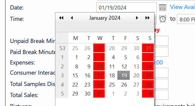 Setting Background Color Of Date In Raddatepicker Only Shows The