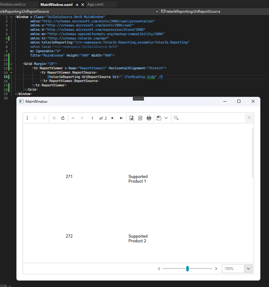 Simple Wpf Reportviewer Example In Reporting Telerik Forums