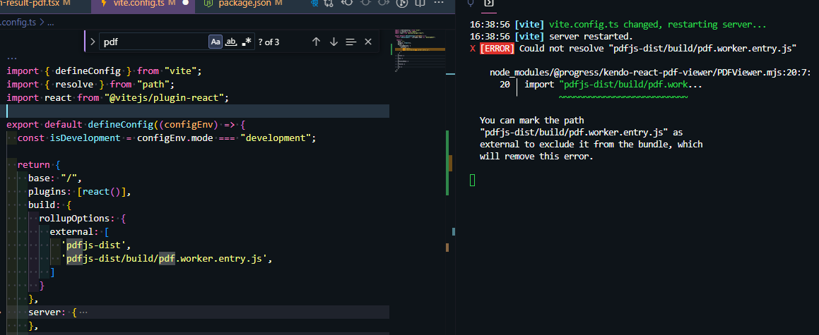 PFViewer does not work with vite in KendoReact | Telerik Forums