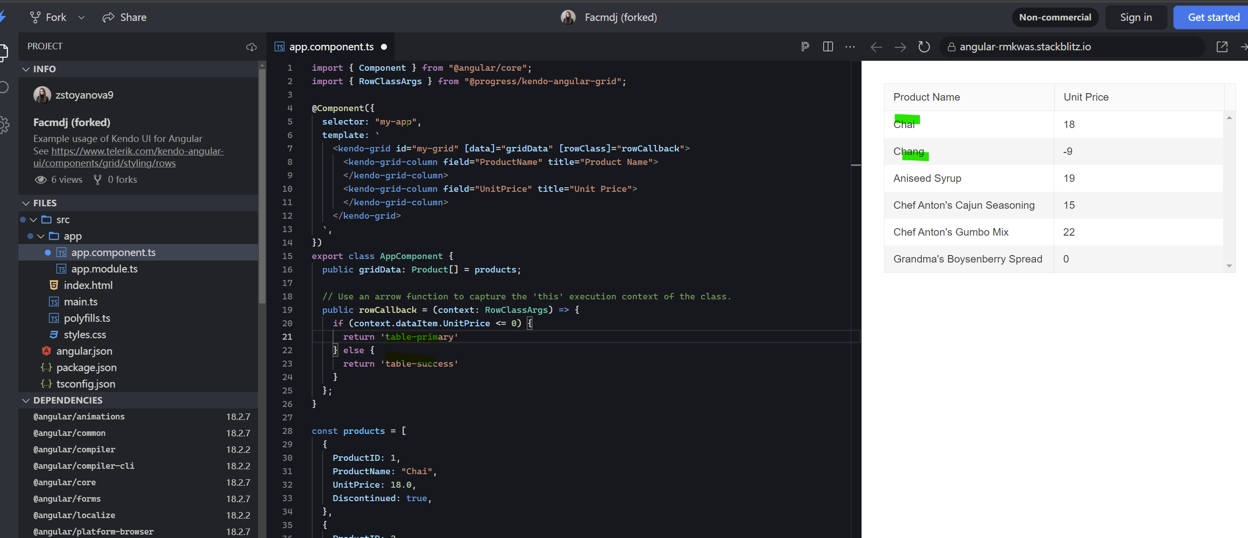 how to apply bootstrap table style to grid component in Kendo UI for Angular | Telerik Forums