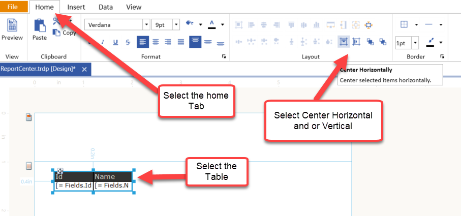 Table alignment in Reporting | Telerik Forums