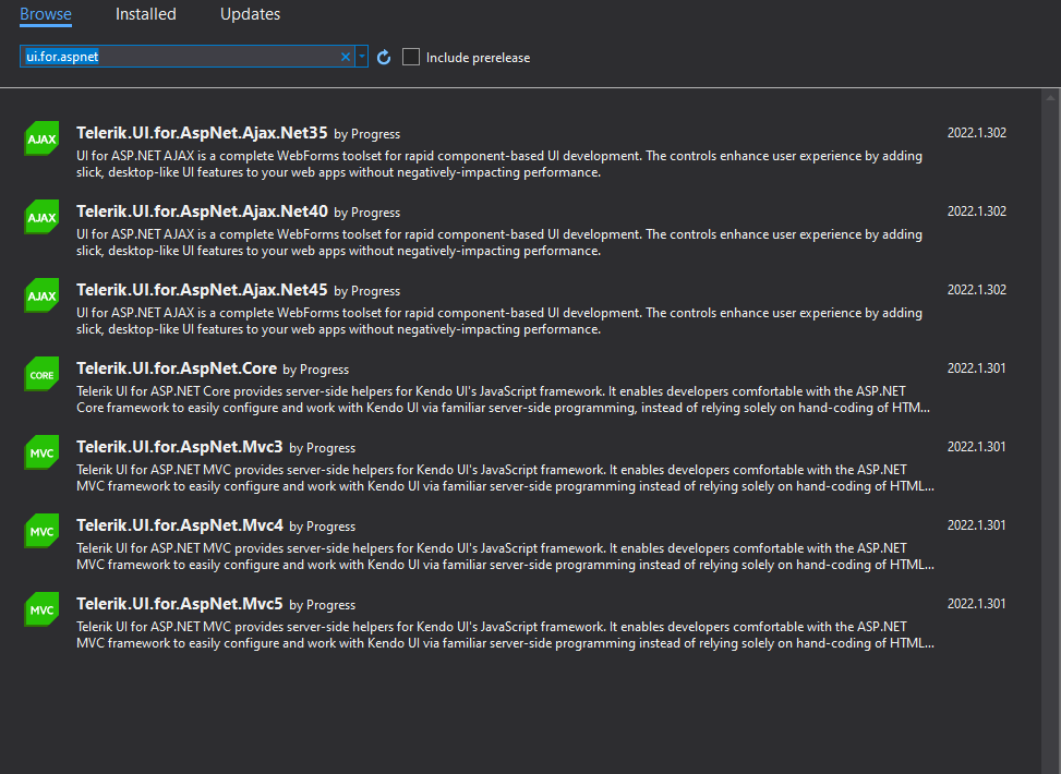 Installing a previous version of controls in UI for ASP.NET AJAX | Telerik Forums