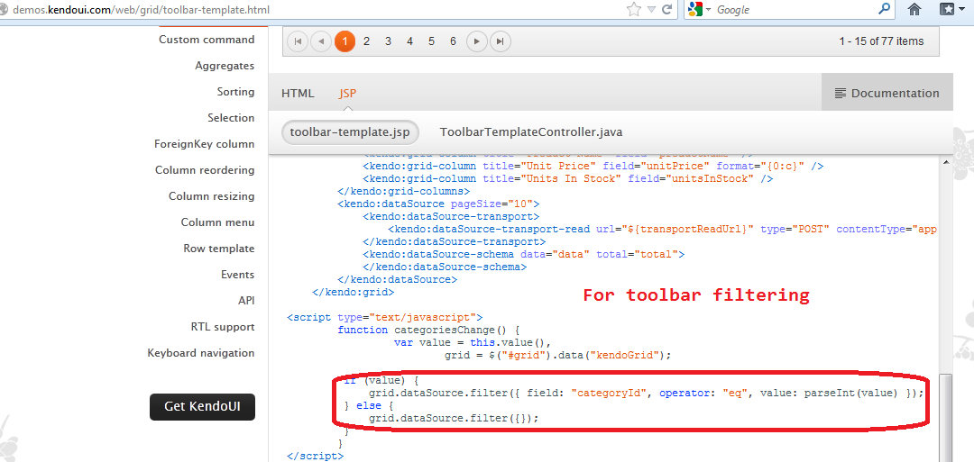 Reducing filter options on grid in Kendo UI for jQuery | Telerik Forums