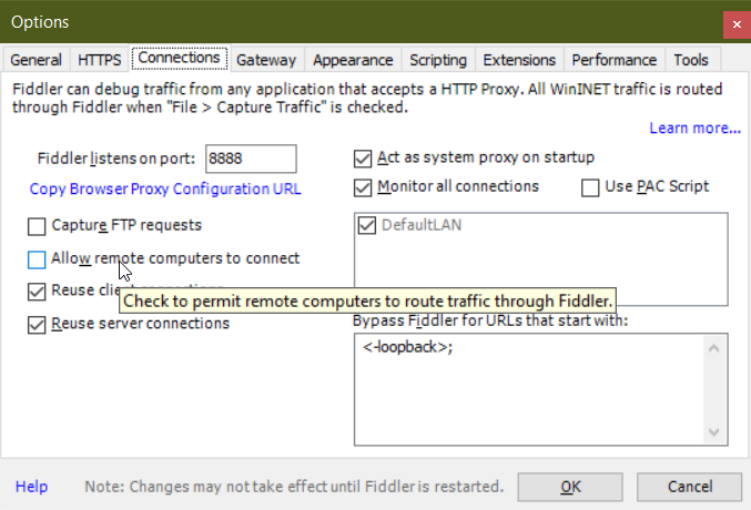 Fiddler not capturing traffic in Fiddler | Telerik Forums
