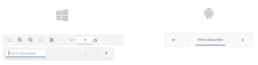 .NET MAUI PDF Viewer Search Toolbar Items - Telerik UI for .NET MAUI