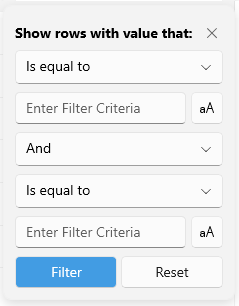.NET MAUI DataGrid Filtering Filter Control Template - Telerik UI for .NET MAUI