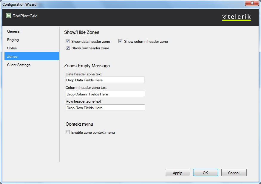 Telerik Web Forms Pivot Grid Design Time Configuration Wizard Telerik Ui For Aspnet Ajax