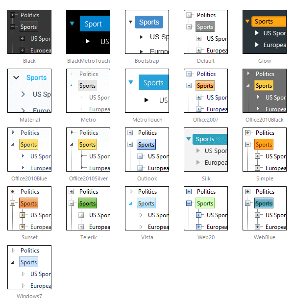 Telerik Web Forms Treeview Appearance And Styling Skins Telerik Ui For Aspnet Ajax