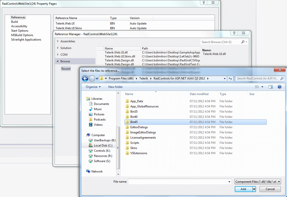 Telerik Web Forms Unknown Server Tag Or Could Not Load File Or Assembly Errors Occur Telerik
