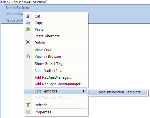 Telerik Web Forms Listbox Design Time Template Editor Telerik Ui For Aspnet Ajax
