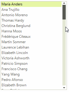 WinForms DropDown and ListControl ListControl Features Scrolling ...