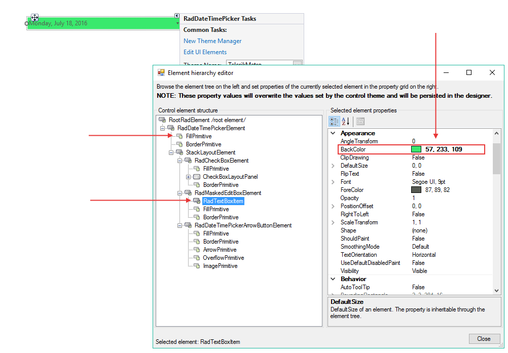 WinForms Editors DateTimePicker Customzing Appearance Customizing ...