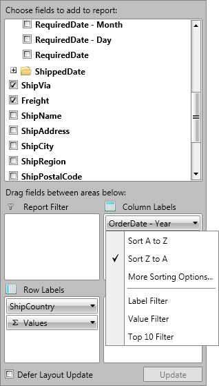 Wpf Radpivotgrid Features Localdatasourceprovider Sorting Telerik Ui For Wpf