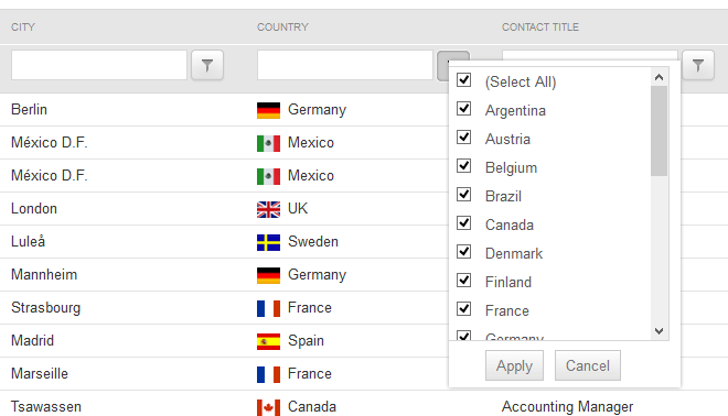 Add Excel like Multi select Filtering To Your ASP NET DataGr