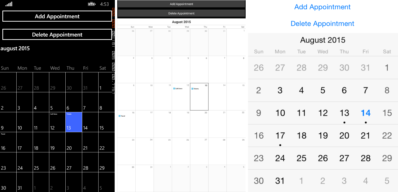 Set Your Appointments with Calendar for Xamarin.Forms