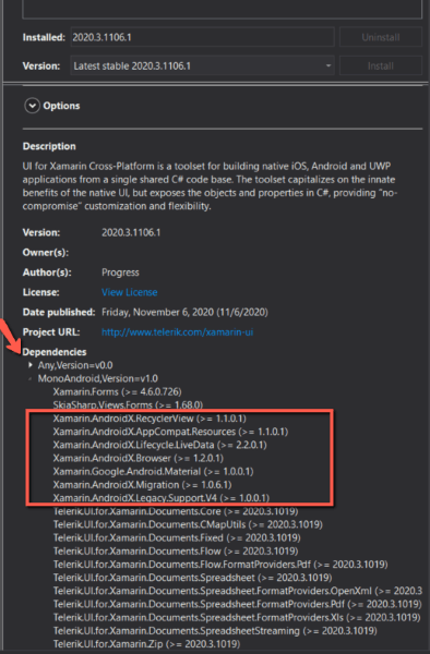 Telerik UI for Xamarin and AndroidX